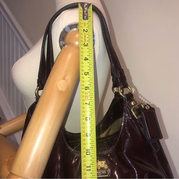 Coach | Bags | Coach Purple Patent Leather Madison Triple Section Hobo ...